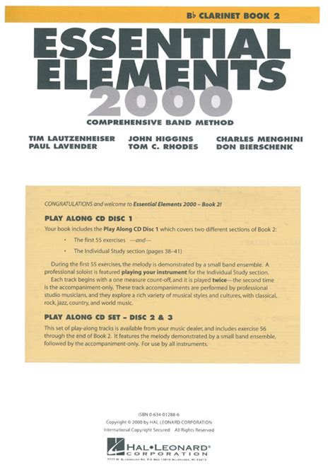 Essential Elements 2000 B♭ Clarinet Book 2