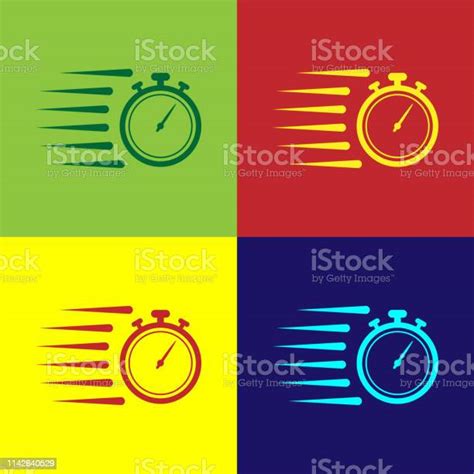 컬러 배경 화면에 고립 된 색상 스톱 워치 아이콘 시간 타이머 기호입니다 크로 노 미터 기호 벡터 일러스트 0명에 대한 스톡 벡터 아트 및 기타 이미지 Istock