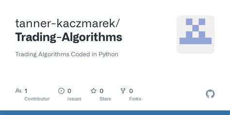 GitHub Tanner Kaczmarek Trading Algorithms Trading Algorithms Coded In Python