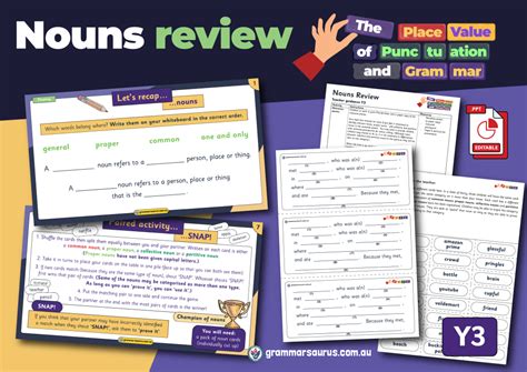 Year 3 The Place Value Of Punctuation And Grammar Nouns Review