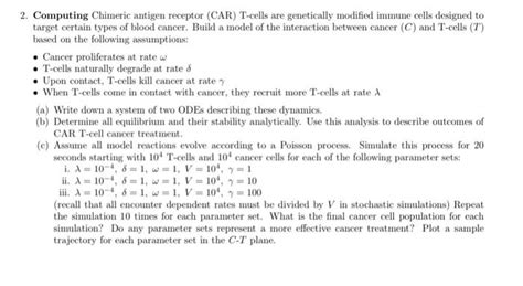 Solved 2 Computing Chimeric Antigen Receptor Car T Cells
