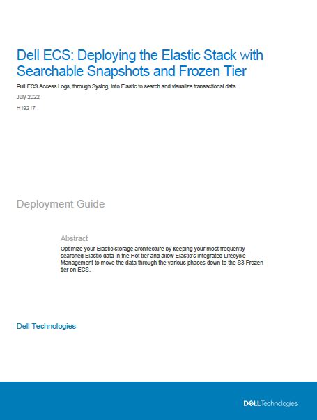 Deploying The Elastic Stack With Searchable Snapshots And Frozen Tier
