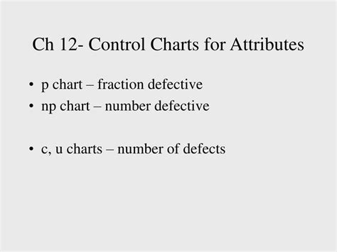 ppt ch 12 control charts for attributes powerpoint presentation