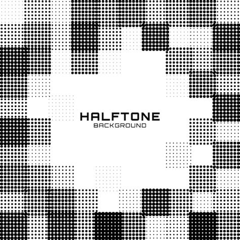 Premium Vector Halftone Circle Dots Grunge Pattern Background Border Frame Halftone Square