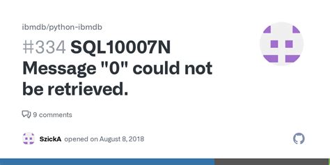 sql10007n message 0 could not be retrieved · issue 334 · ibmdb