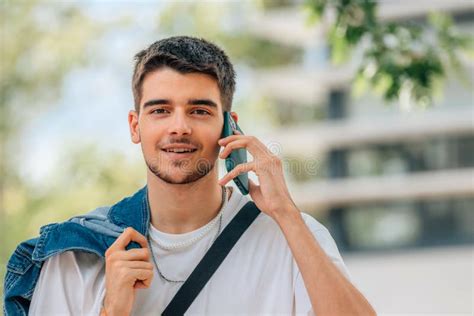 Man On The Street Talking On A Mobile Stock Image Image Of Calling Communication 262495197