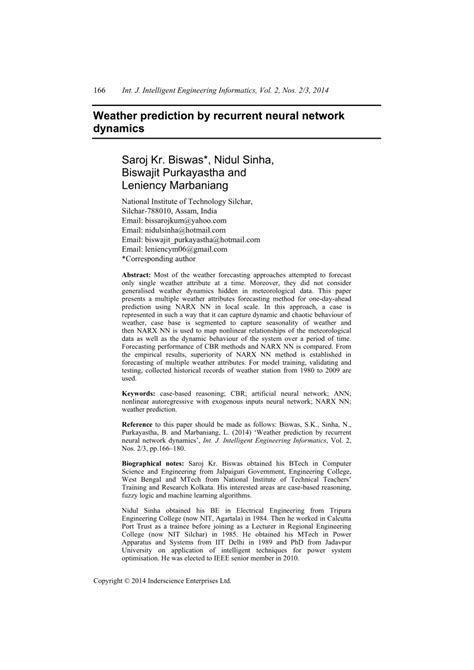 pdf weather prediction by recurrent neural network dynamics