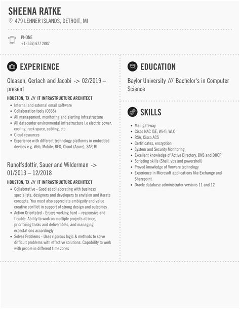 It Infrastructure Architect Resume Samples Velvet Jobs
