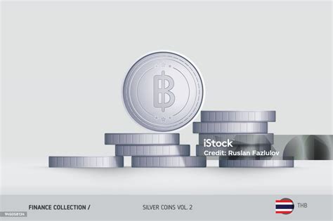 실버 동전입니다 현실적인 태국 바트 동전 쌓아 동전에 서 웹사이트 웹 디자인 모바일 애플 리 케이 션 인포 그래픽에 대 한 금융 개념 0명에 대한 스톡 벡터 아트 및 기타