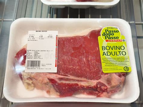Fresh Adult Beef Cut Packaged For Sale In Supermarket Showcasing Quality Meat With Nutritional