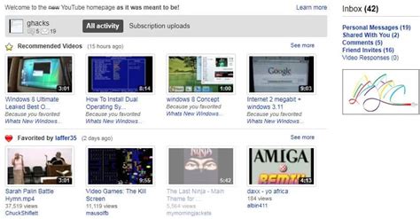 Youtube Homepage As It Was Meant To Be Userscript Ghacks Tech News
