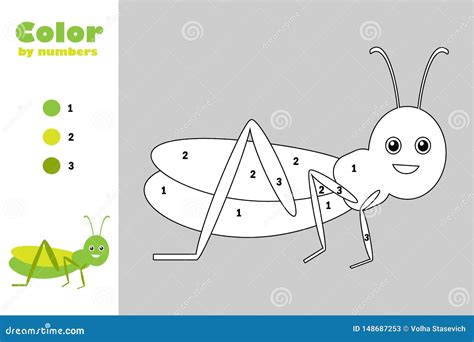 Grasshopper Coloring Dot To Dot Vector Illustration Grasshopper Coloring Dot To Dot Vector Illustration