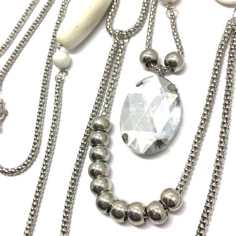 behave ketting lange ketting double layer twee laags zilver
