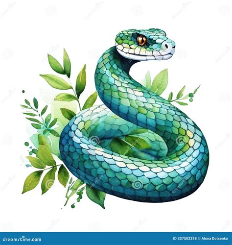 Snake Python On Green Screen Background Stock Illustration 230713240
