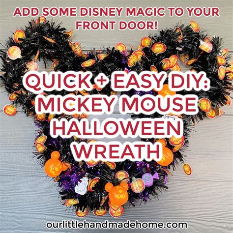 How To Make An Easy Diy Mickey Mouse Halloween Wreath Our Little