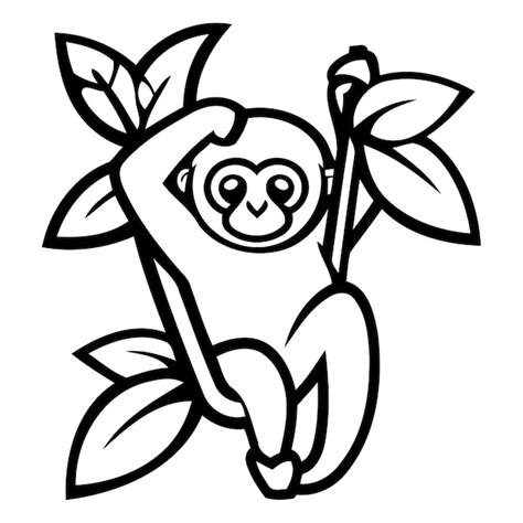 Cute Singe De Dessin Animé Isolé Sur Fond Blanc Illustration Vectorielle Pour Votre Conception