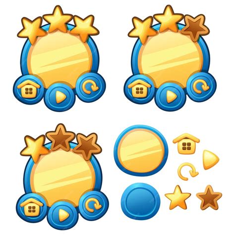 홈 메뉴 게임 템플릿 Gui 키트 웹 및 모바일 게임 및 앱 빌드를 위한 인터페이스 로그인 페이지 요소 무료 벡터