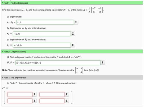 Solved Part 1 Finding Eigenpairs 1 7 Find The Eigenvalues