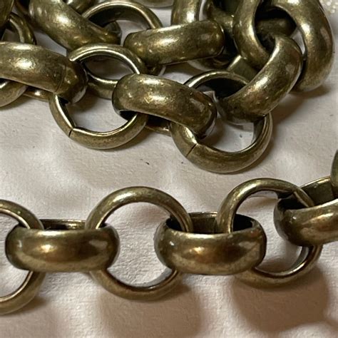 108mm Antique Large Brass Colored Rolo Chain Unsoldered Solid Brass