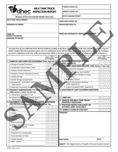 Dhec Form 1606 Fill Out Sign Online And Download Printable Pdf South Carolina Templateroller