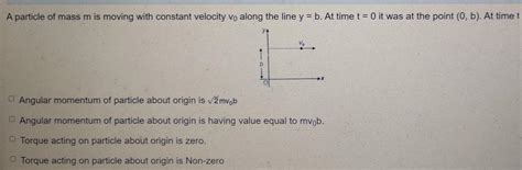 [answered] A Particle Of Mass M Is Moving With Constant Velocity Vo