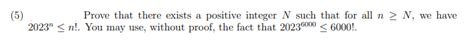 Solved Prove That There Exists A Positive Integer N Such Chegg