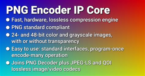 new png encoder ip core expands cast s lossless compression suite