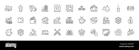 Debit Card Wallet And Waterproof Line Icons For Web App Printing Line Icons Vector Stock