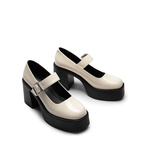Beige Womens Chunky Platform Mary Jane Pumps Dream Pairs