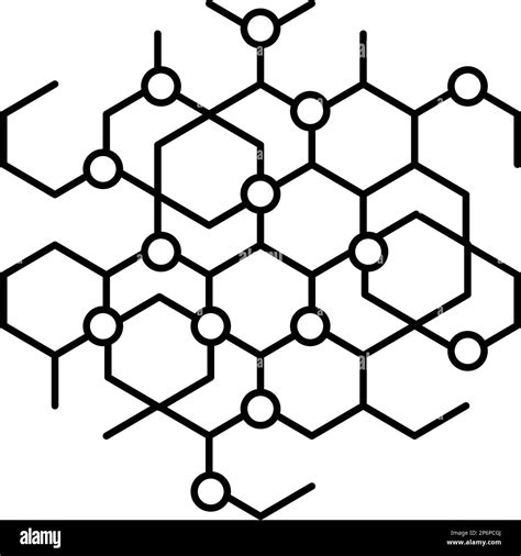 Technology Molecular Structure Line Icon Vector Illustration Stock