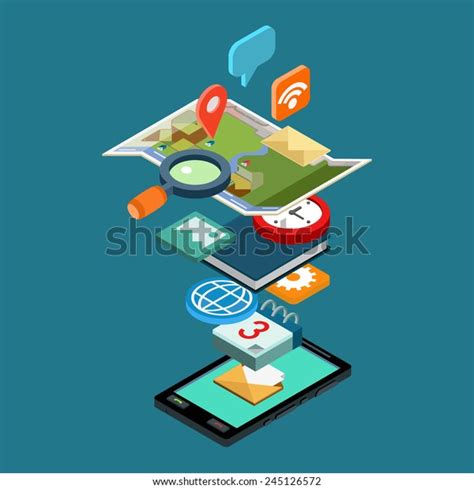 Flat Style 3d Isometric Vector Illustration Stock Vector Royalty Free 245126572 Shutterstock