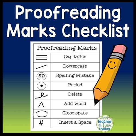 Proofreading Marks Checklist Proofreading Checklist Pdf Download
