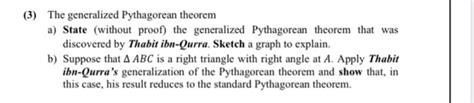 Solved 3 The Generalized Pythagorean Theorem A State