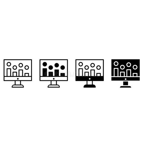 Data Analysis Icon Vector Set Profit Graph Illustration Sign