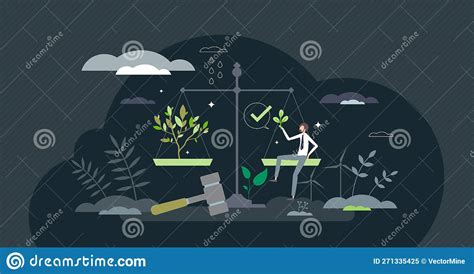 Environment Regulation And Legal Nature Standards Policy Tiny Person Concept Stock Vector