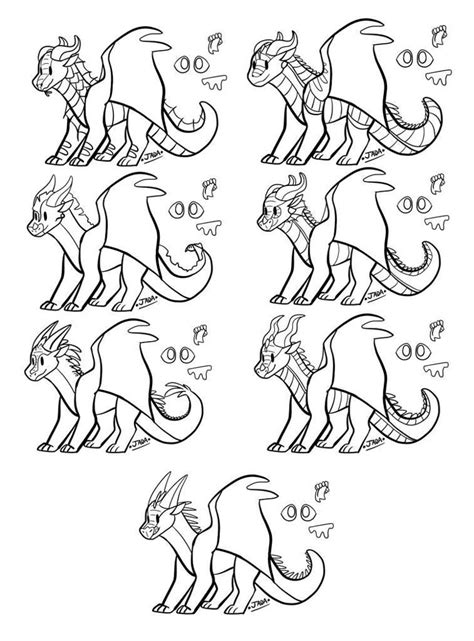 Chibi Wof Bases Wings Of Fire Dragons Dragon Base Dragon Drawing