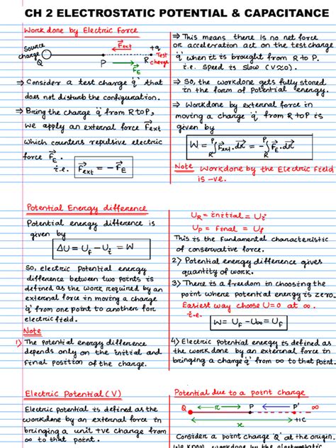 Ch 2 Electrostatic Potential And Capacitance Pdf