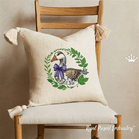 Meadow Goose In A Wreath Large Royal Present Embroidery