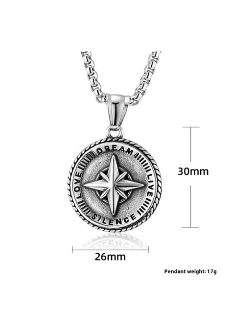Buy Opchic Mens Compass Compass Titanium Steel Necklace Online