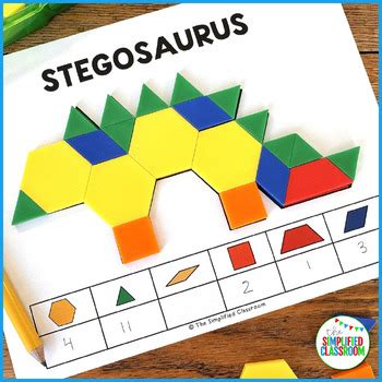 Pattern Block Mats Printable Tangrams Puzzles Dinosaur Pattern Blocks