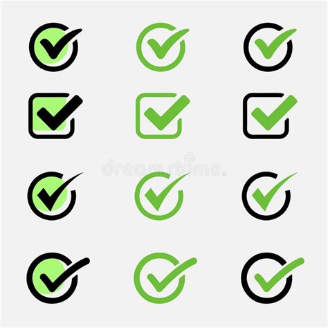Check Box Icon With Correct Accept Checkmark Icons Green Tick Box