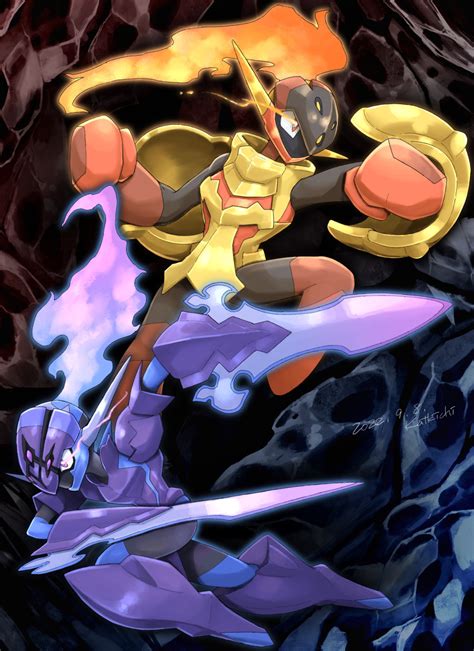 Safebooru Absurdres Armarouge Bright Pupils Ceruledge Clenched Hands