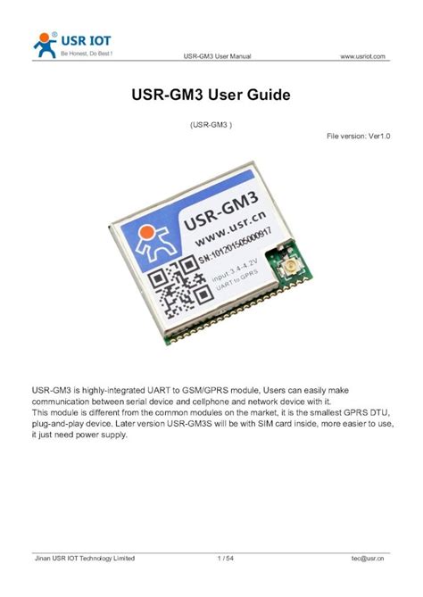 PDF USR GM UserGuide User Guide V USR GM User Manual Jinan USR IOT Technology Limited