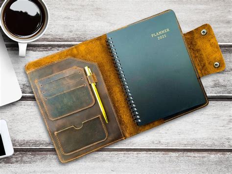 Refillable 2025 Leather Planner Personalized Leather Journal A5 Size