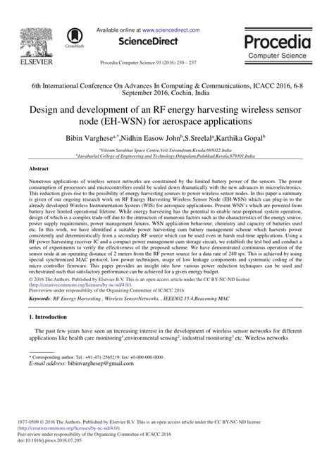 Pdf Design And Development Of An Rf Energy Harvesting Wireless Sensor Node Eh Wsn For