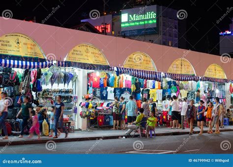 Night Ben Thanh Market In Saigon Editorial Photography Image Of