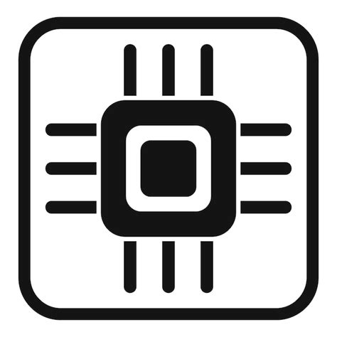 Premium Vector Square Microchip With Contacts Connecting On Circuit Board