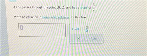 Solved A Line Passes Through The Point 8 2 ﻿and Has A