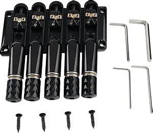 Amazon Com OVSAL Black Headless Electric Bass Bridge 5 String Bass Bridge With Brass Saddles