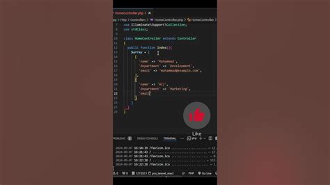 Array Map With Keys Laravel Shorts Learnlaravel Programming Viralvideo Trending Codding